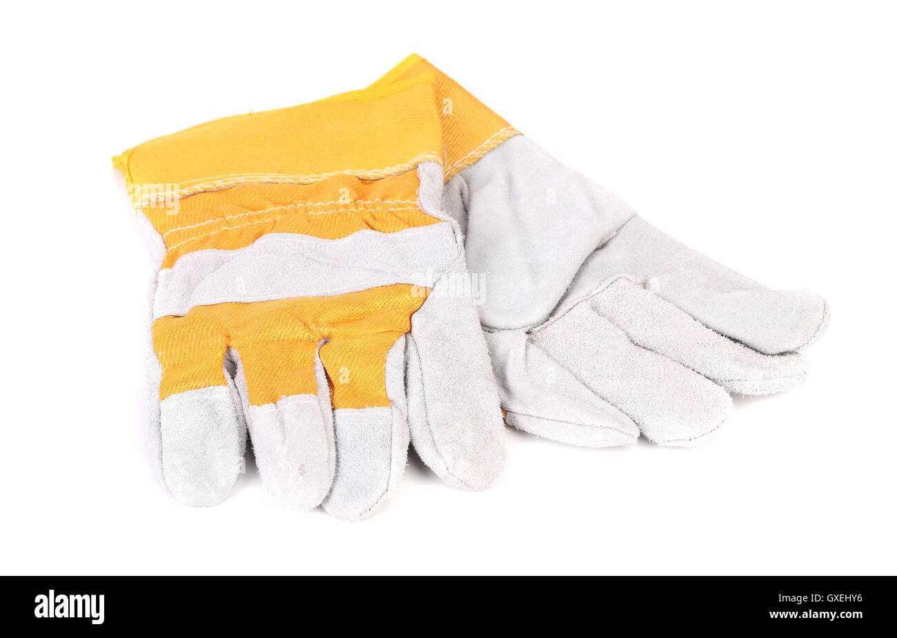 Heavy-duty leather gloves Stock Photo - Alamy