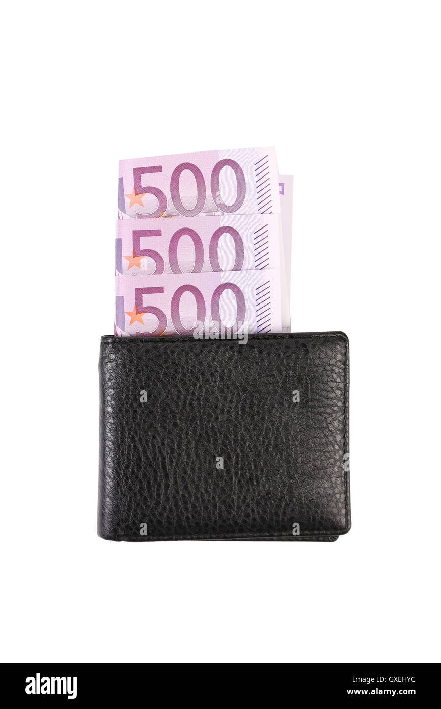 Five hundred euro in purse Stock Photo - Alamy