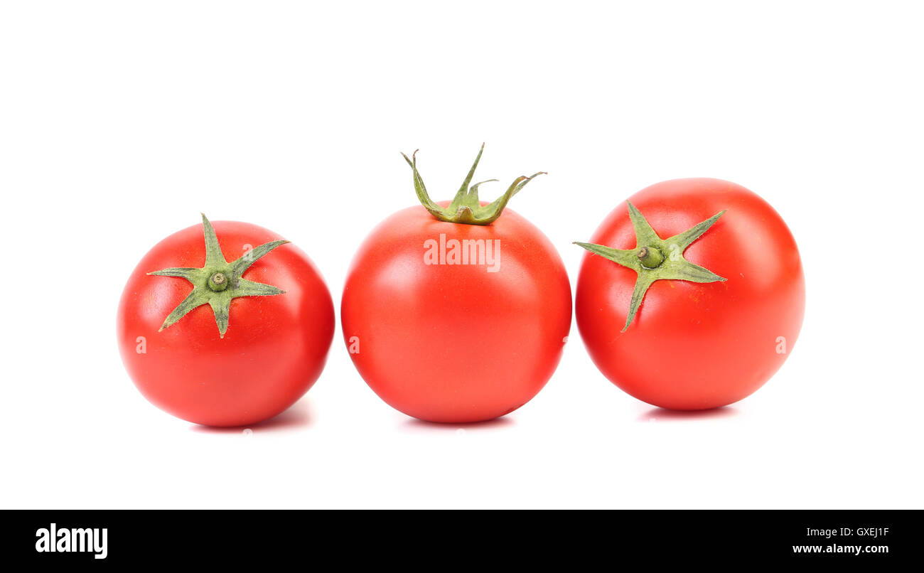 Three red ripe tomatoes Stock Photo - Alamy
