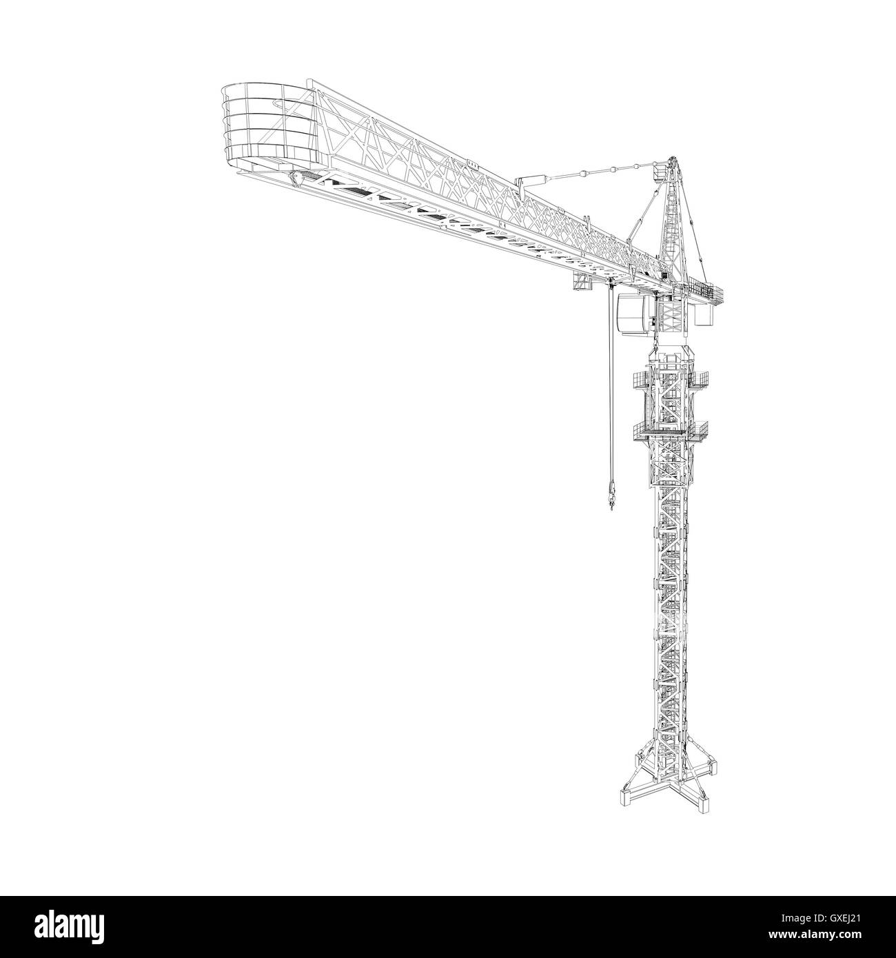Wire frame tower crane Stock Photo - Alamy