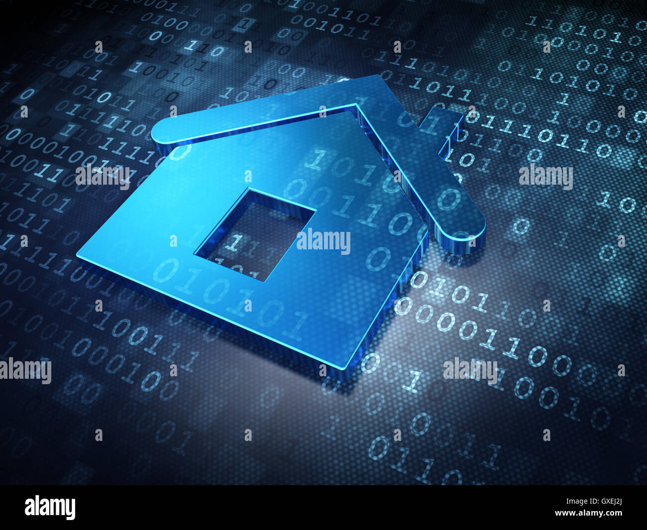 Privacy concept: Blue Home on digital background Stock Photo - Alamy