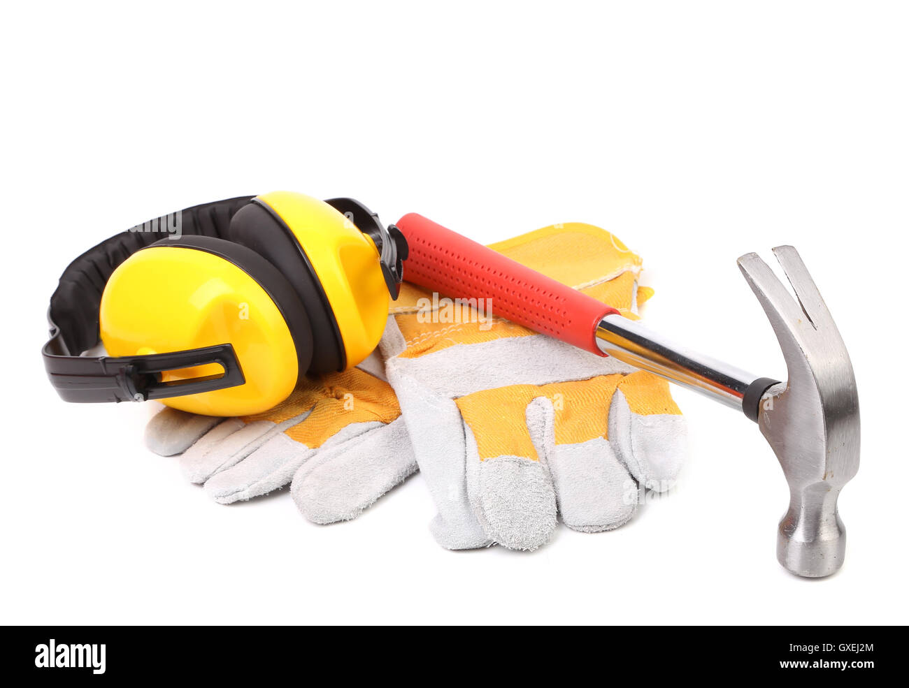 Earmuffs protective gloves safety Cut Out Stock Images & Pictures - Alamy