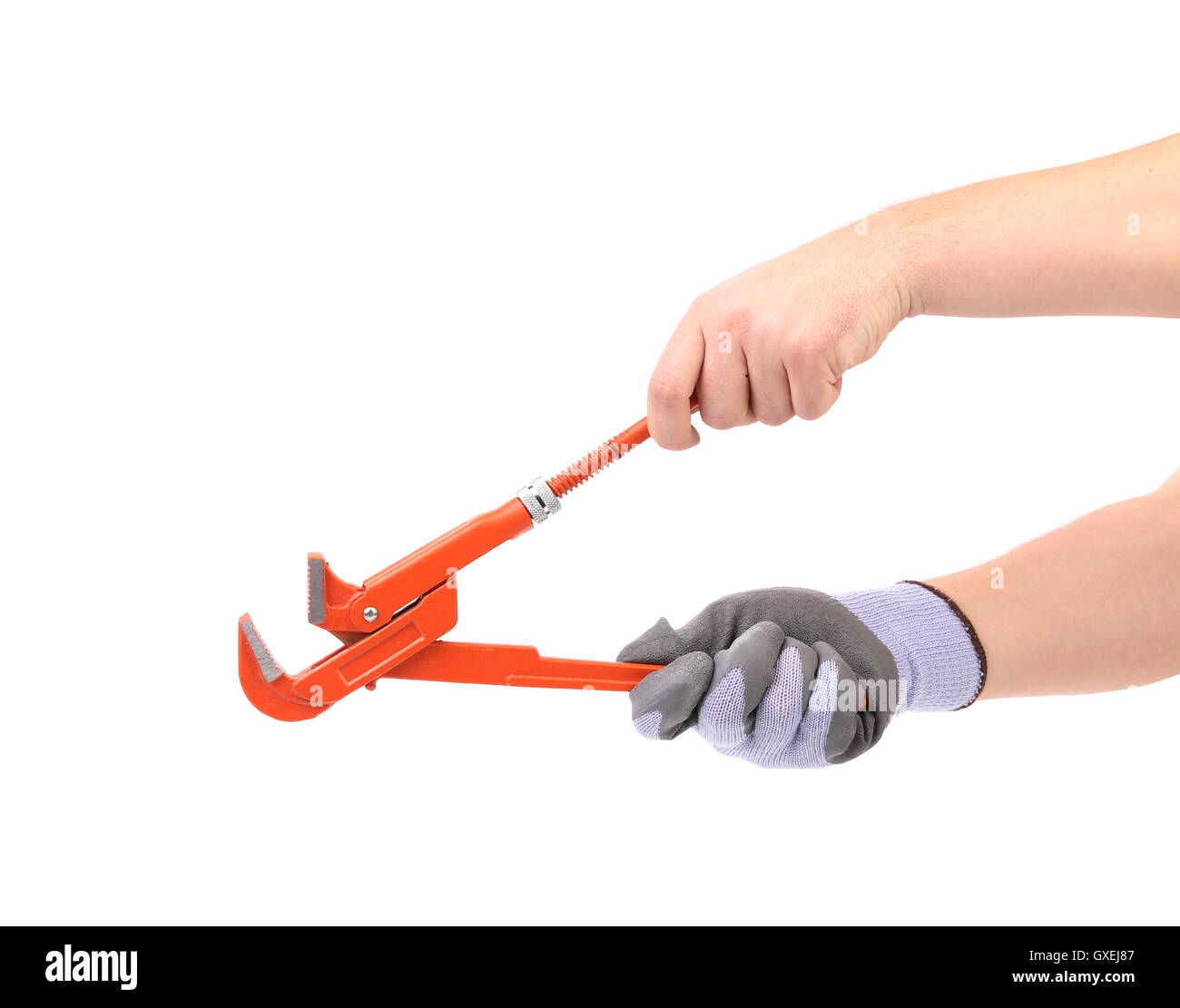 Holding pipe man in Cut Out Stock Images & Pictures - Alamy