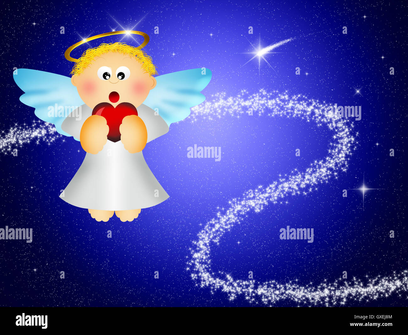 Angel with heart Stock Photo - Alamy