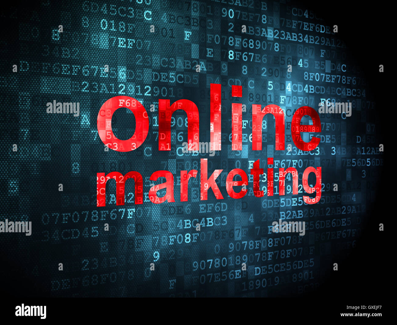 Advertising concept: Online Marketing on digital background Stock Photo ...