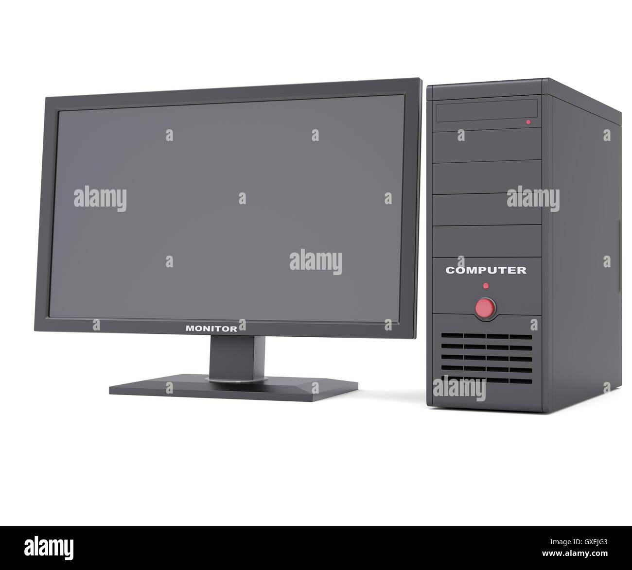 System unit with a monitor Stock Photo - Alamy