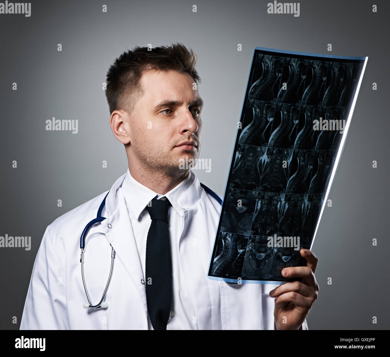Medical doctor with MRI spinal scan Stock Photo - Alamy