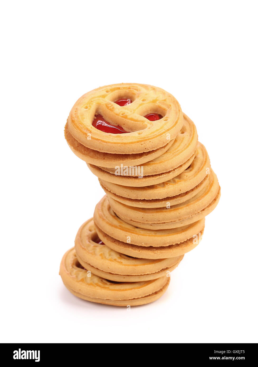 Stack of cookies isolated on white Stock Photo - Alamy