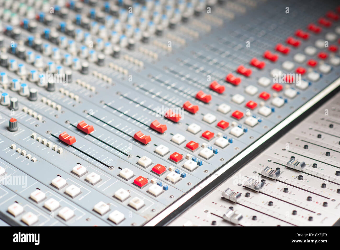 Detailed professional audio mixer Stock Photo - Alamy