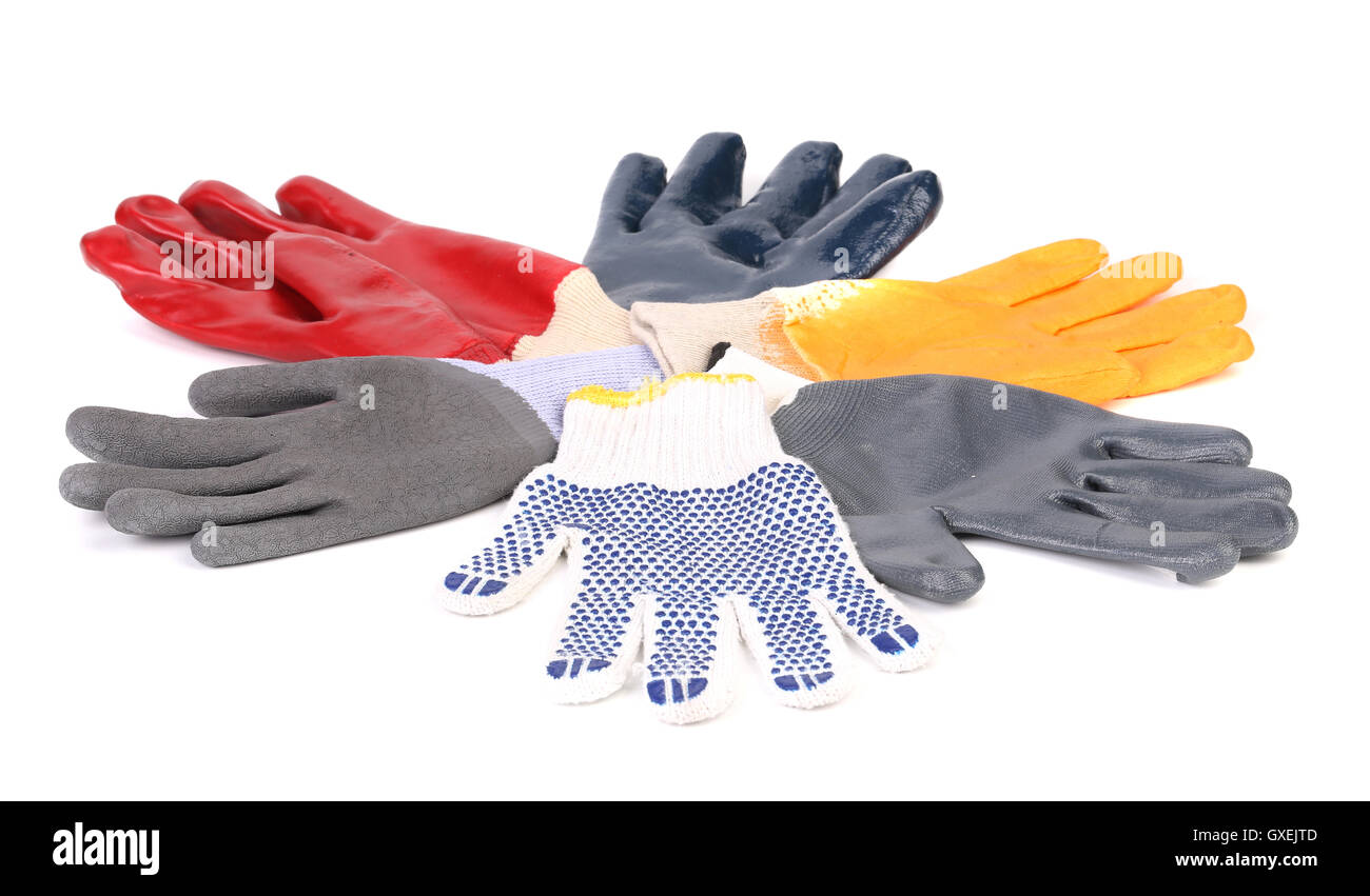 Different gloves in circle Stock Photo - Alamy