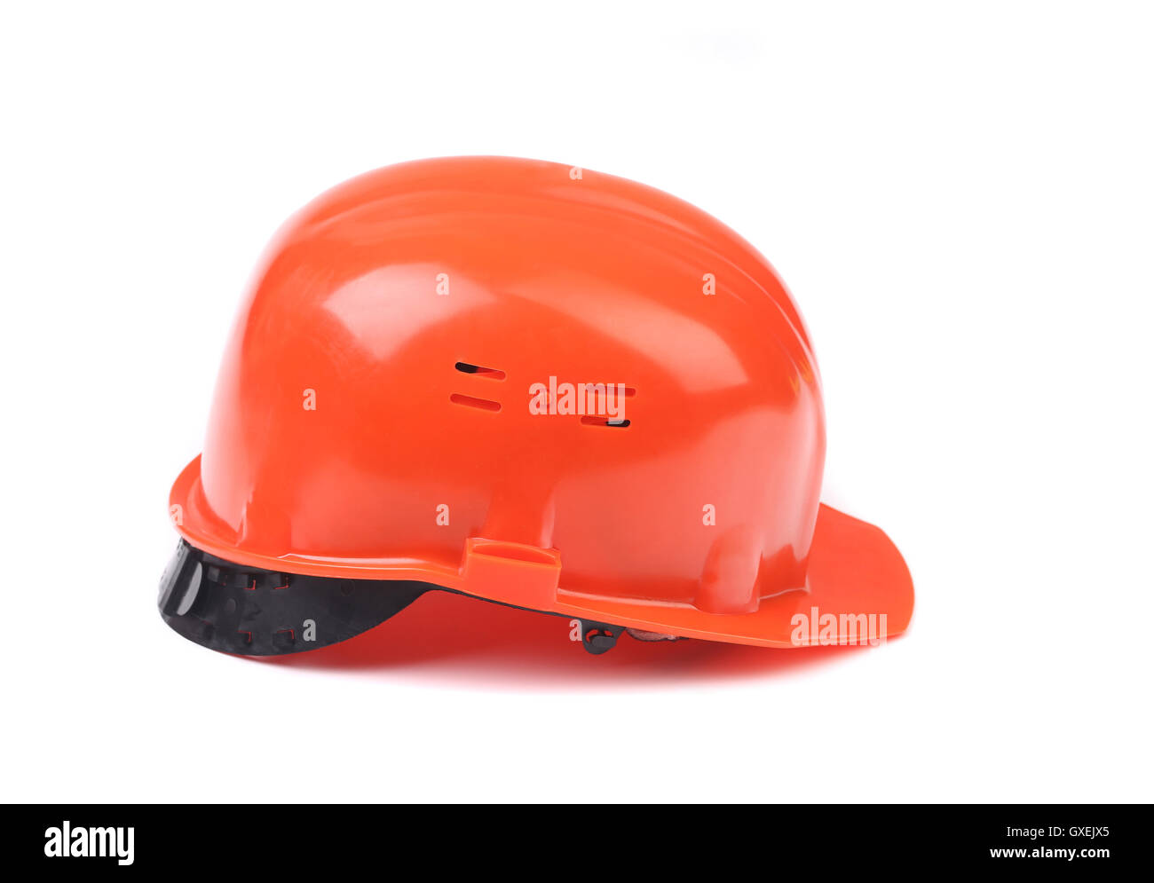 Side view of red hard hat Stock Photo - Alamy