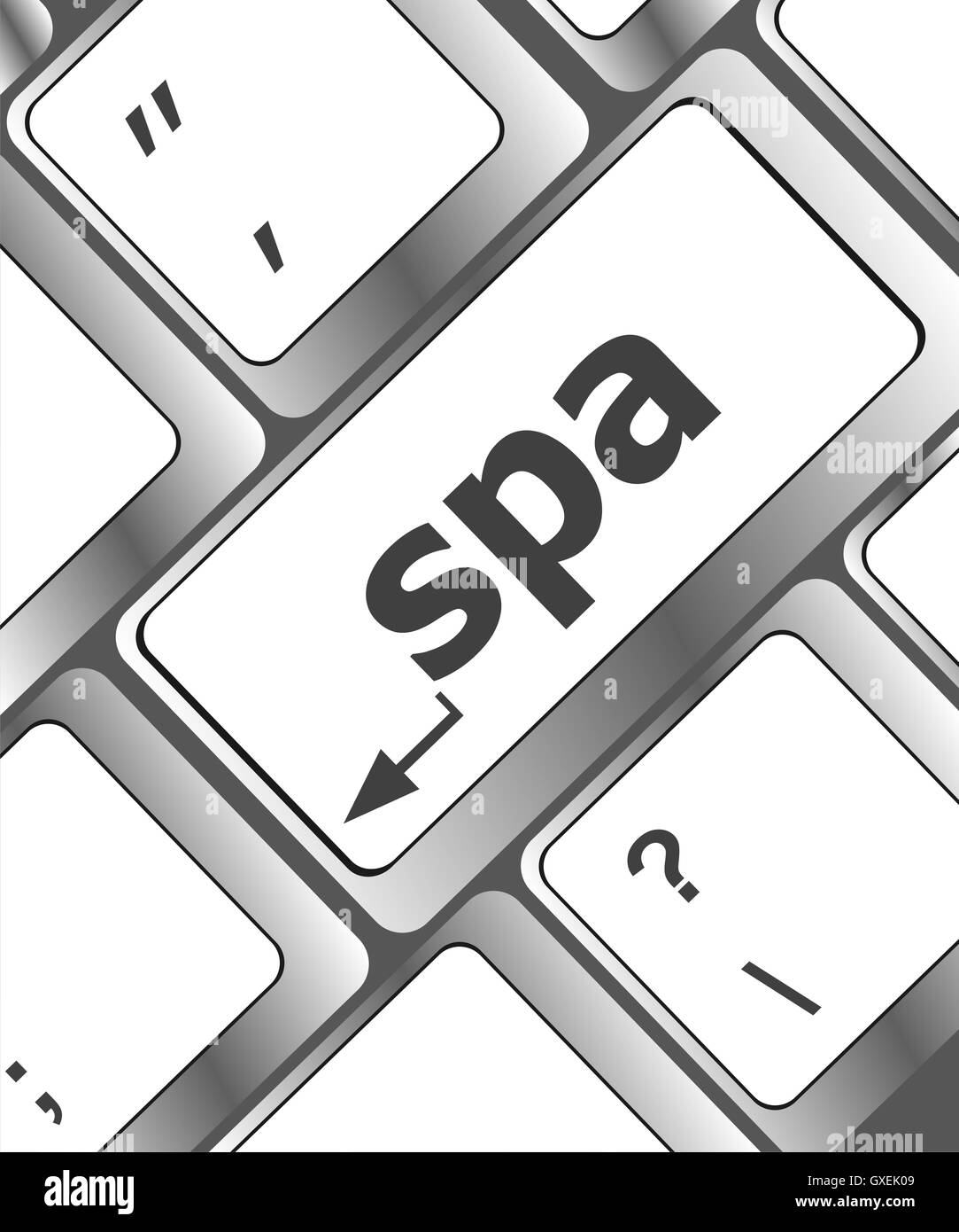 healthy lifestyle shown by spa computer button Stock Photo - Alamy