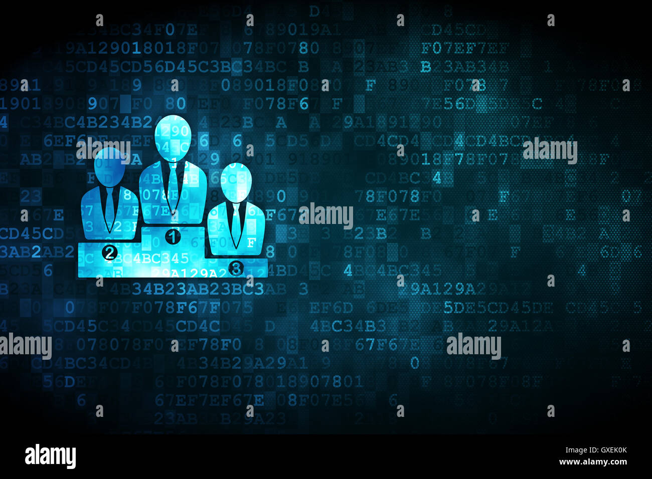 Advertising concept: Business Team on digital background Stock Photo ...