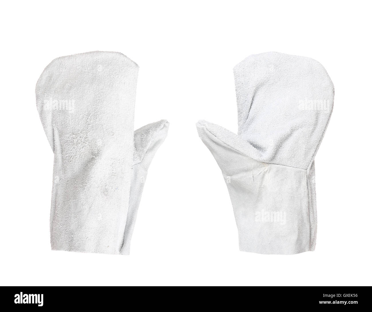 Pair of white working gauntlet Stock Photo - Alamy