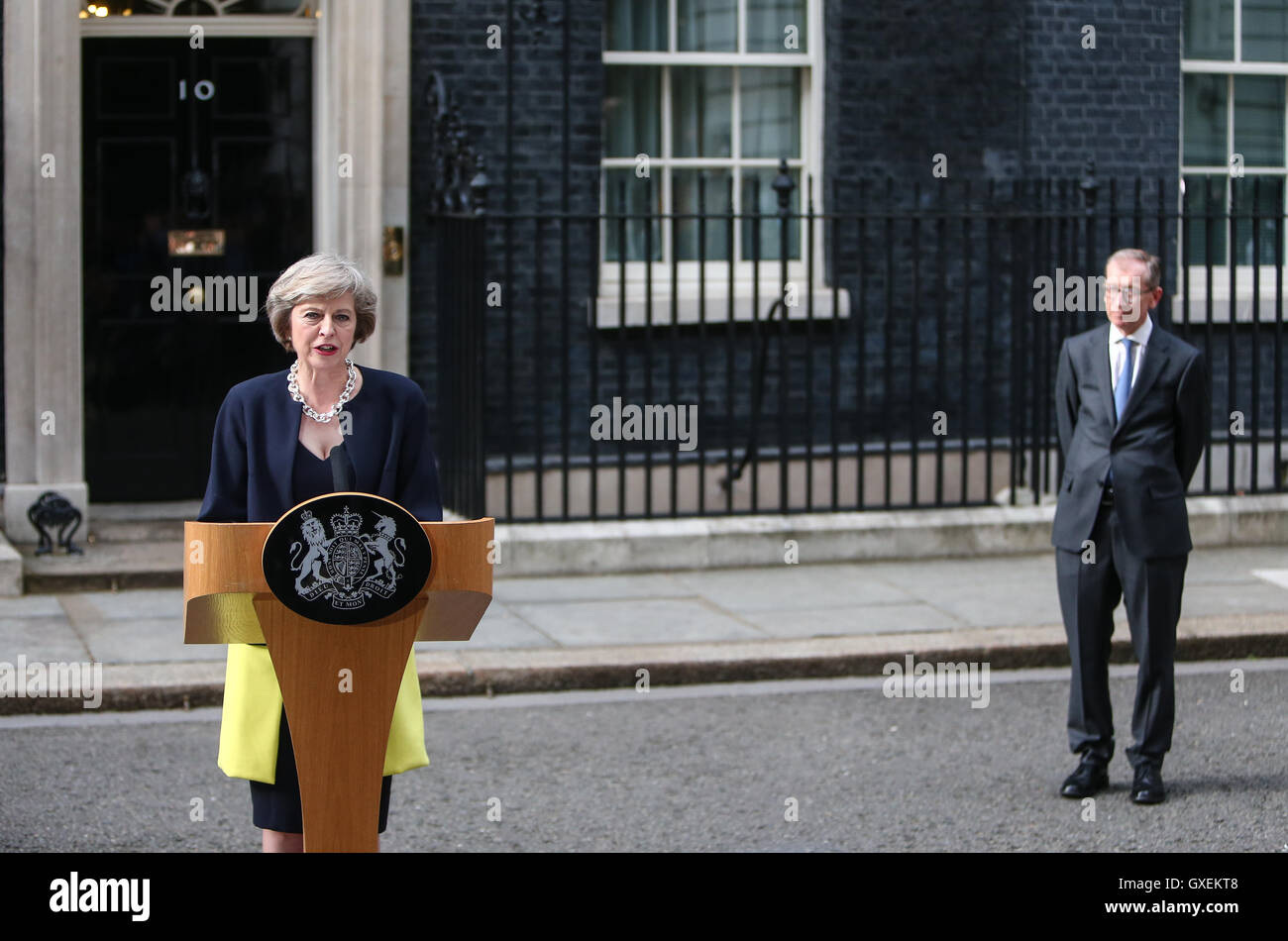 Theresa May arrives in Downing Street alongside her husband, Philip ...