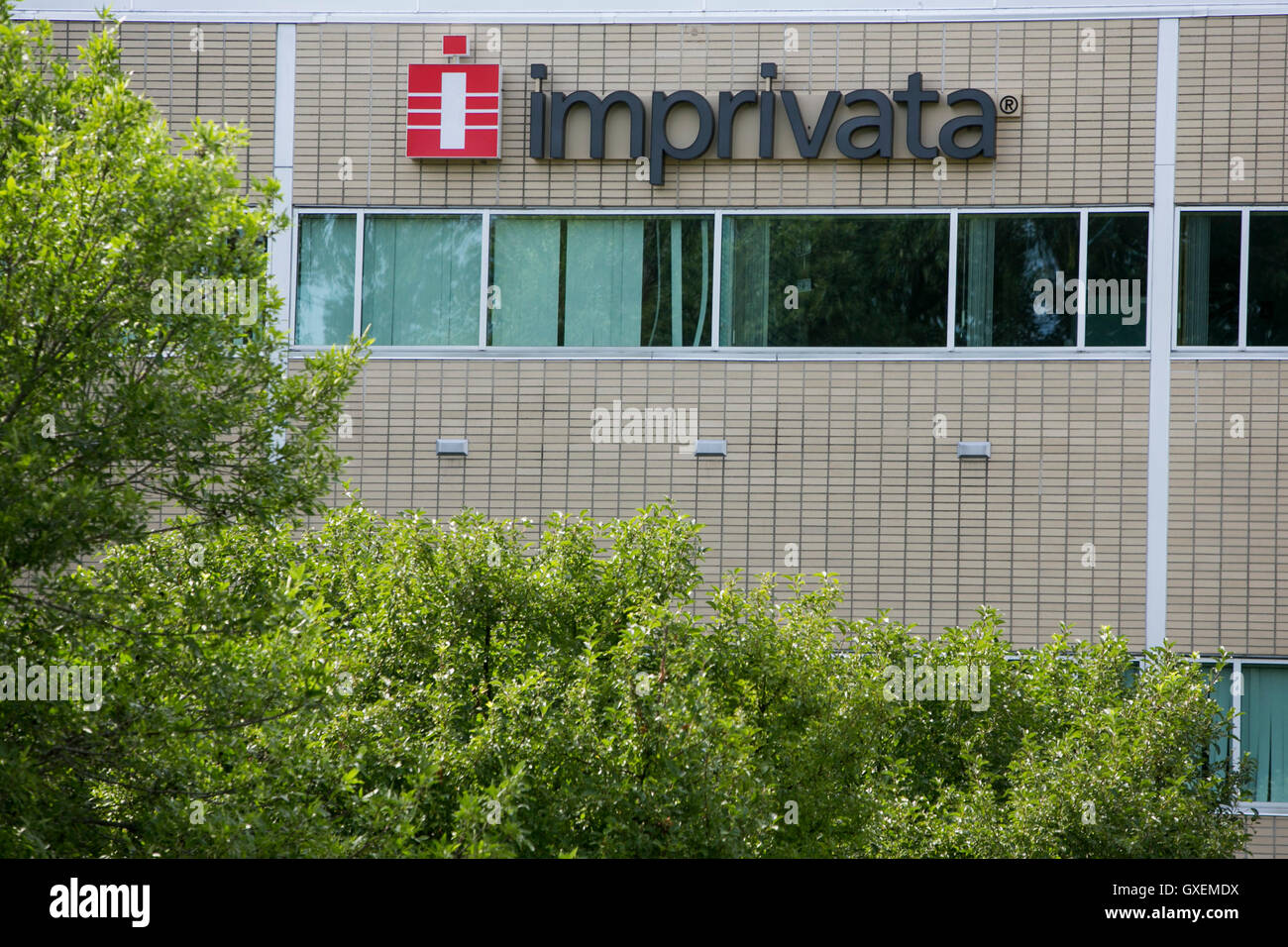 A logo sign outside of a facility occupied by Imprivata in Lexington ...