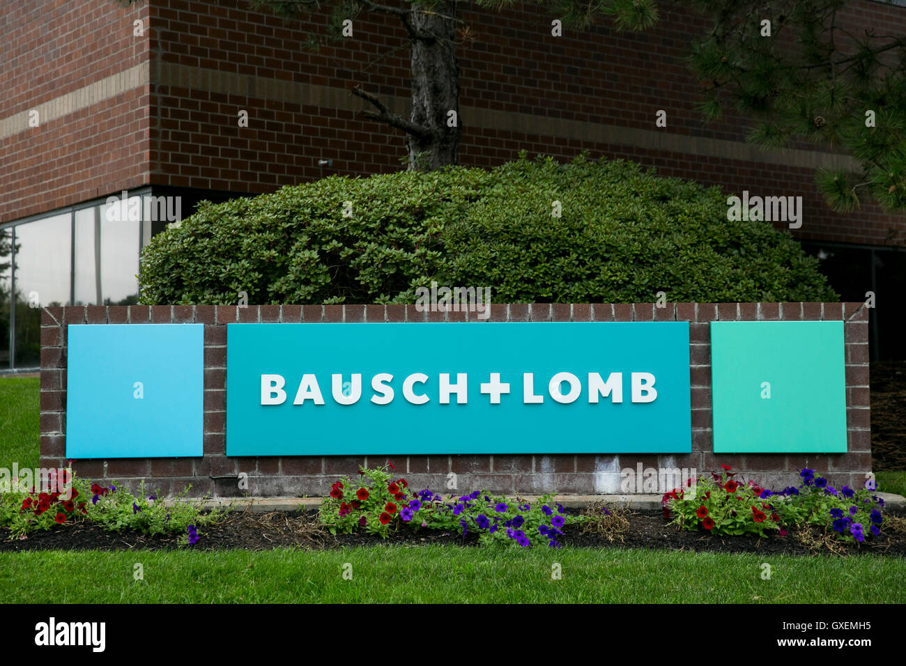 A logo sign outside of a facility occupied by Bausch + Lomb in ...