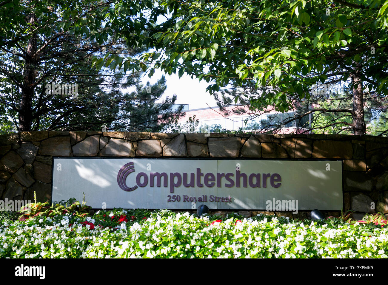 A logo sign outside of a facility occupied by Computershare Limited in ...