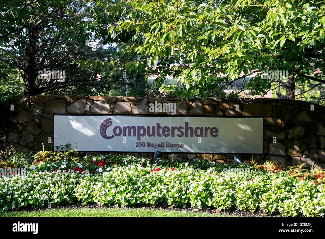 A logo sign outside of a facility occupied by Computershare Limited in ...