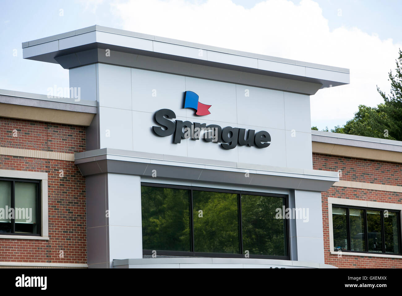 A logo sign outside of the headquarters of Sprague Energy in Portsmouth ...