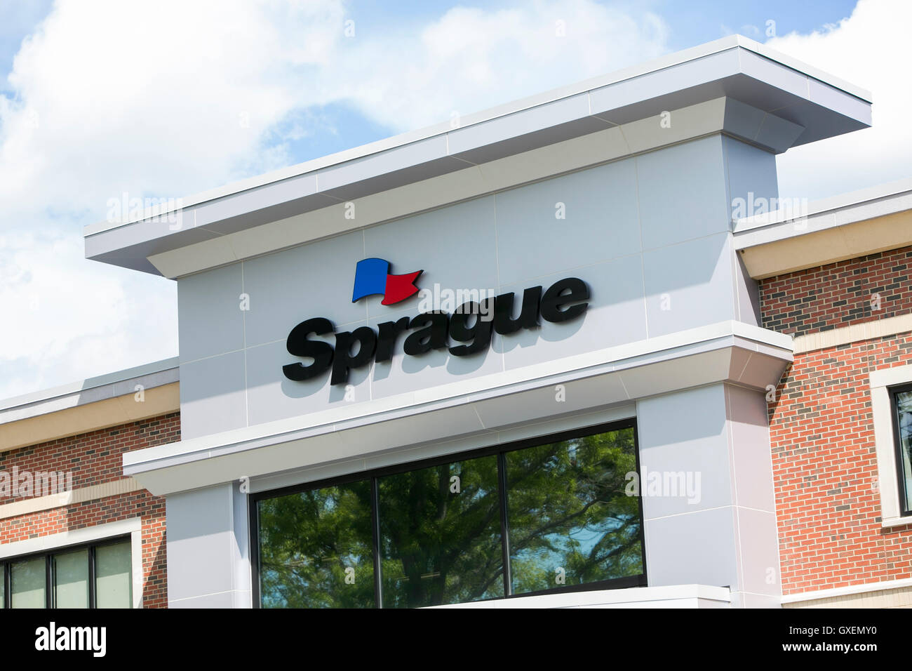 A logo sign outside of the headquarters of Sprague Energy in Portsmouth ...