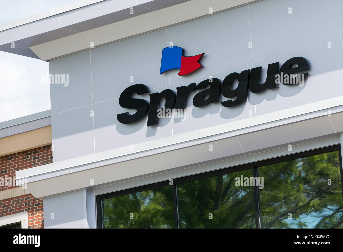 A logo sign outside of the headquarters of Sprague Energy in Portsmouth ...