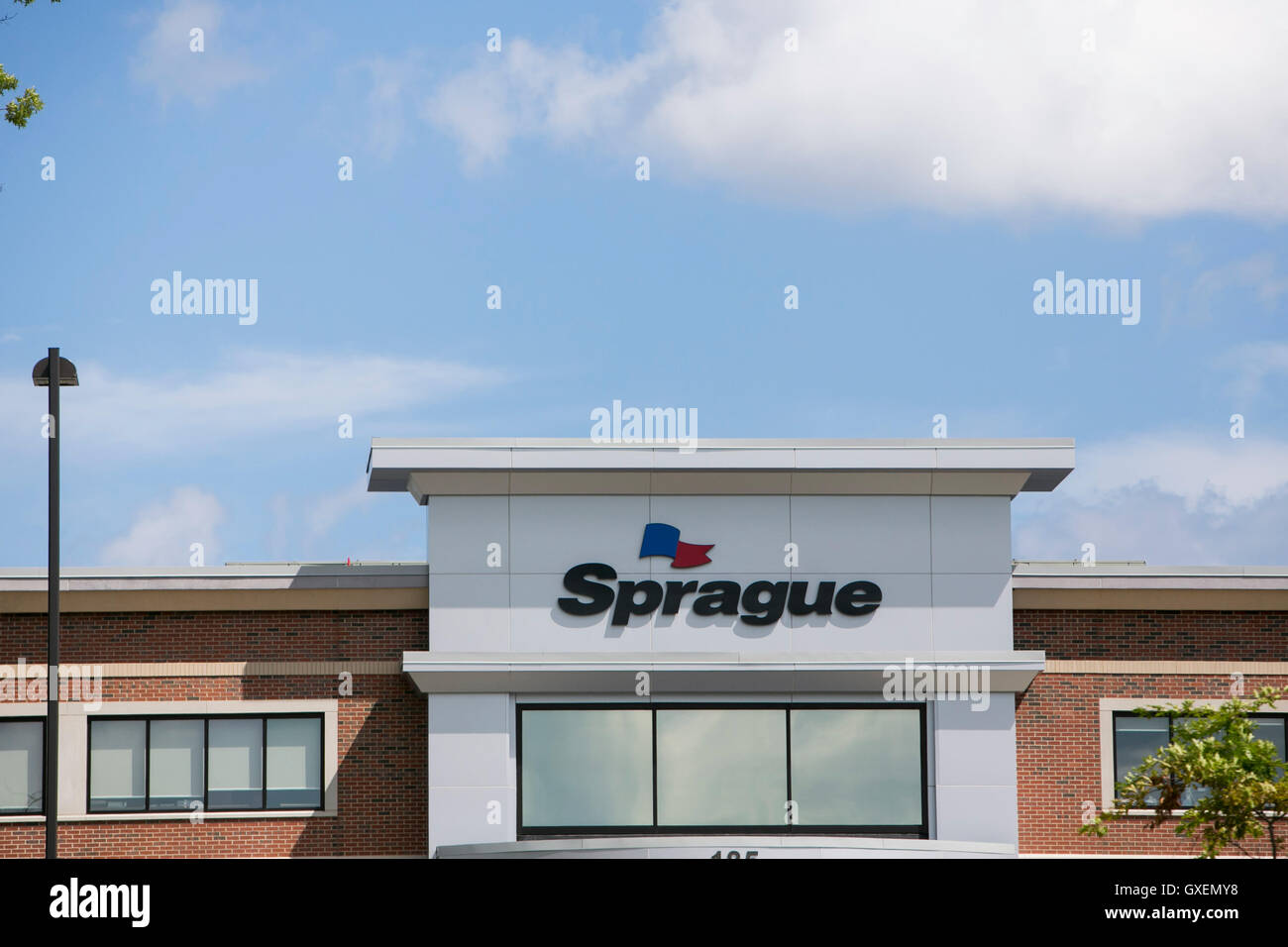 A logo sign outside of the headquarters of Sprague Energy in Portsmouth ...