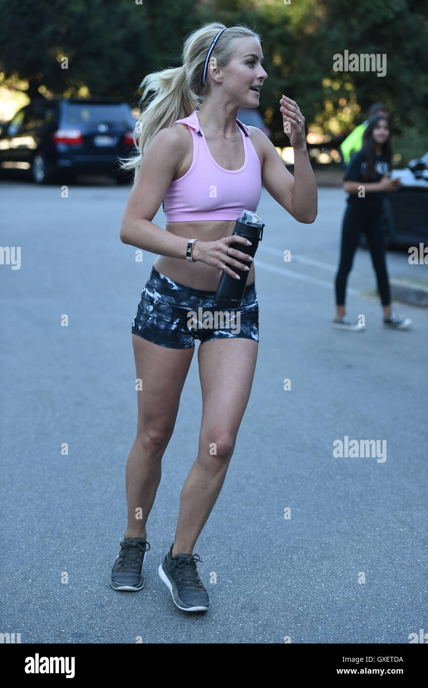 Julianne Hough leads a fitness group on a trail run Featuring: Julianne ...