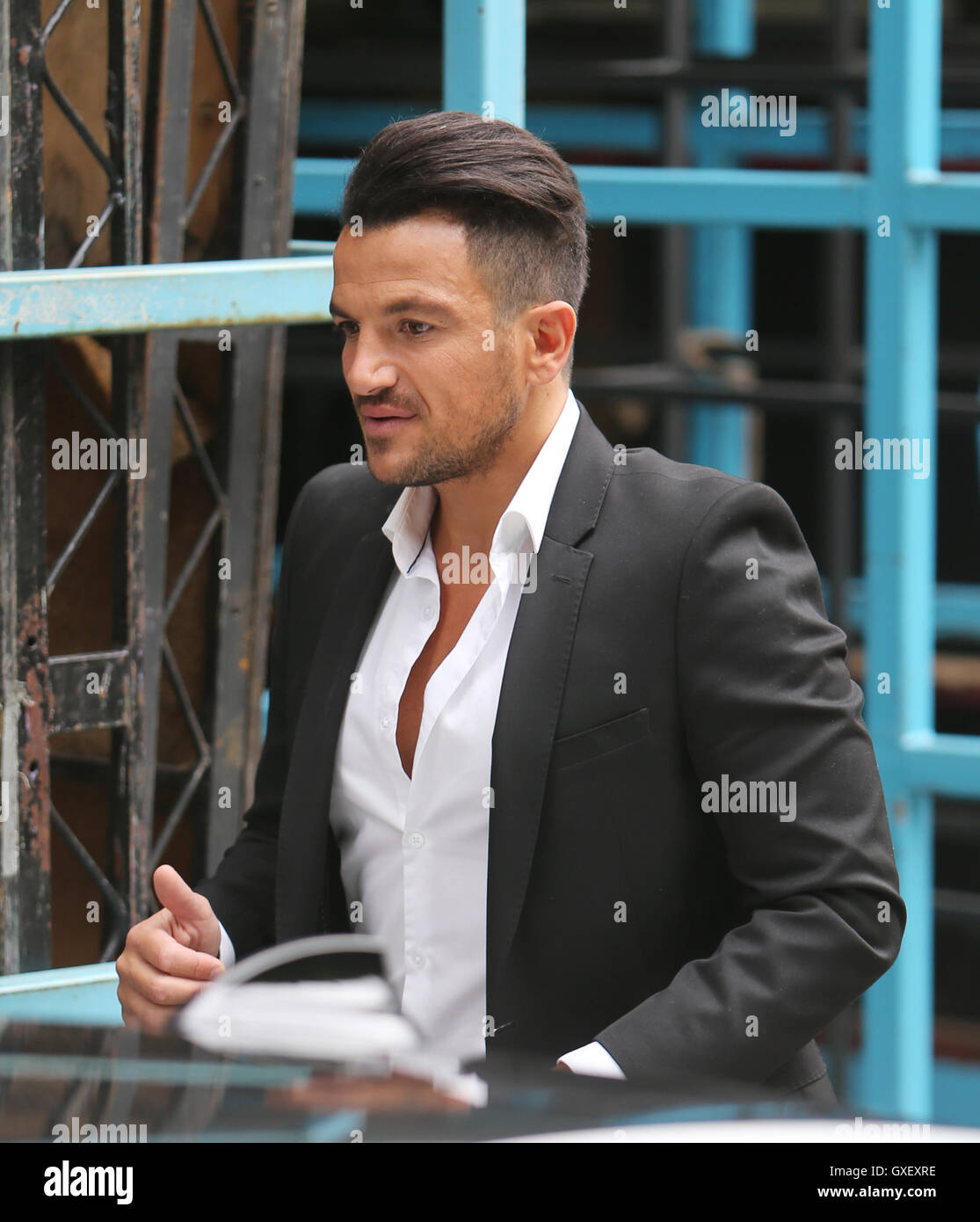 Peter Andrea outside ITV Studios with his brand new electric BMW ...