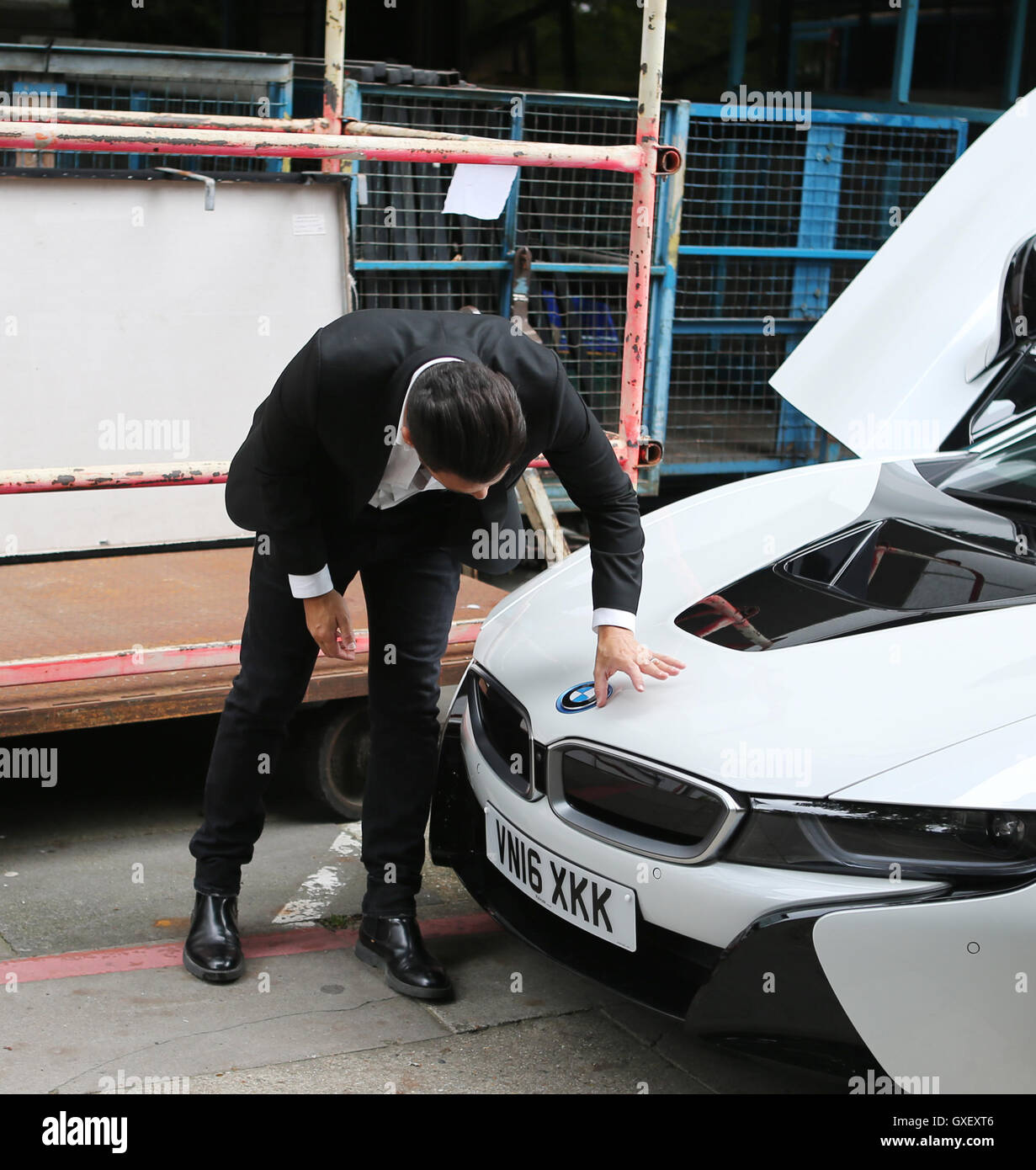 Peter Andrea outside ITV Studios with his brand new electric BMW Featuring: Peter Andrea Where ...