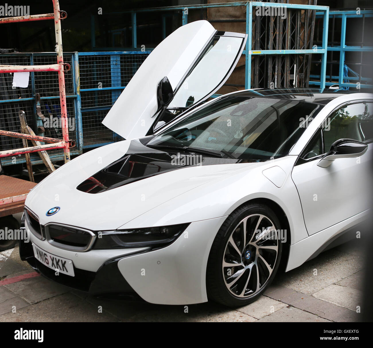 Peter Andrea outside ITV Studios with his brand new electric BMW ...
