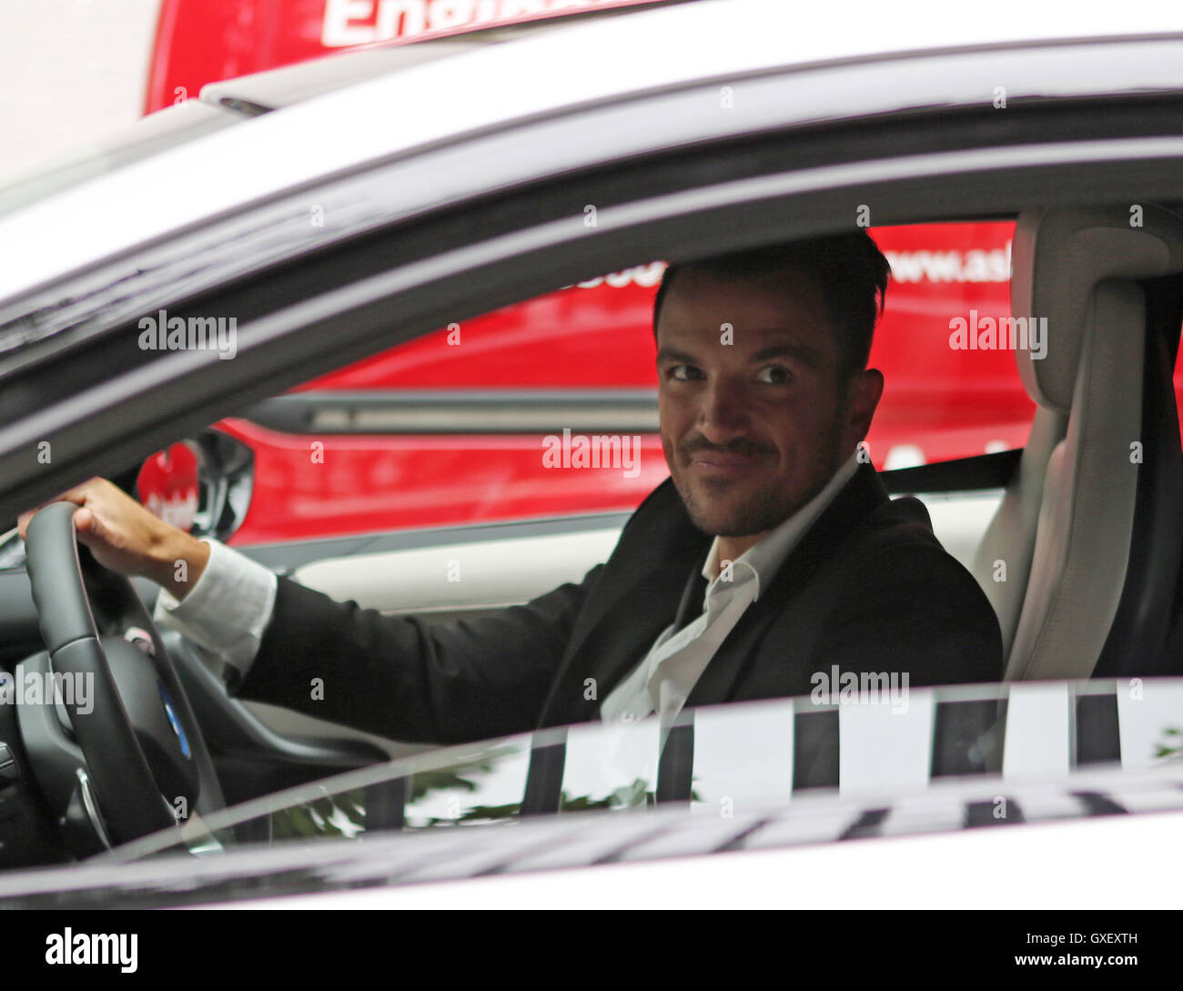 Peter Andrea outside ITV Studios with his brand new electric BMW ...