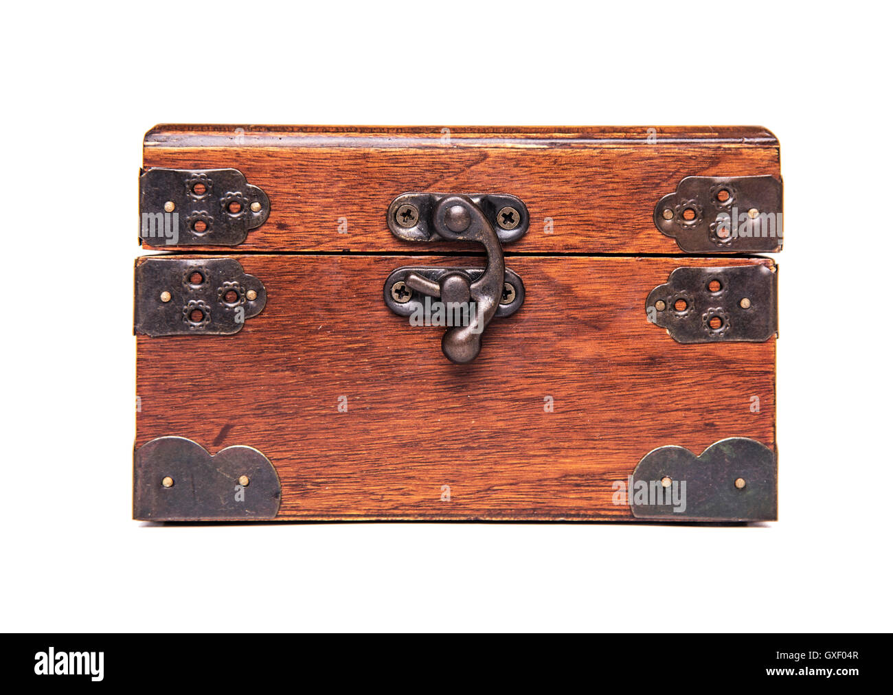 Old ancient chest isolated on white background Stock Photo - Alamy