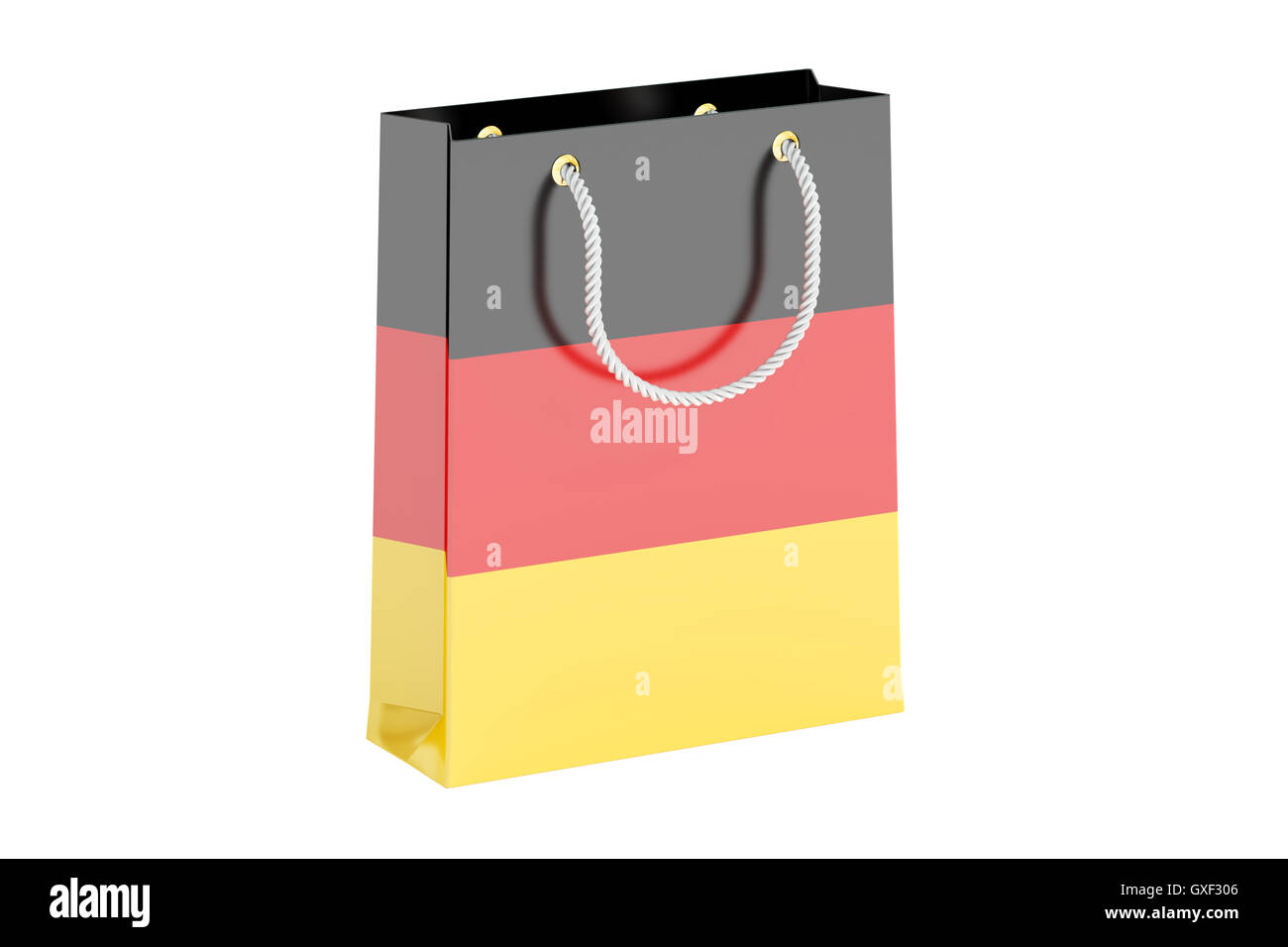 Shopping bag with flag of German, 3D rendering isolated on white ...