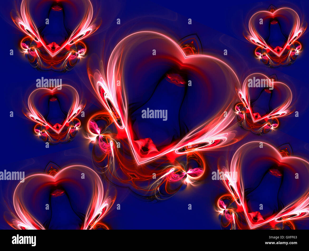 abstract flying hearts for Valentine's day Stock Photo - Alamy