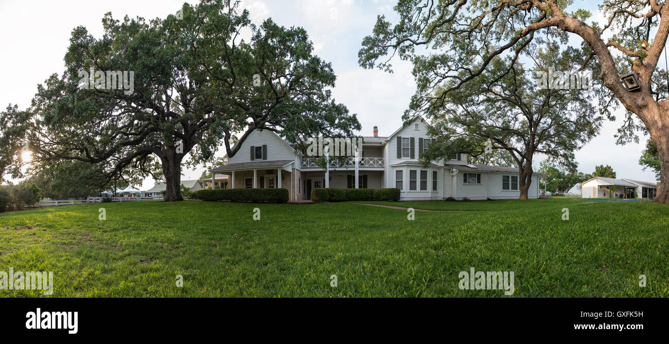 A front view of the LBJ Ranch House in the Lyndon B. Johnson National ...