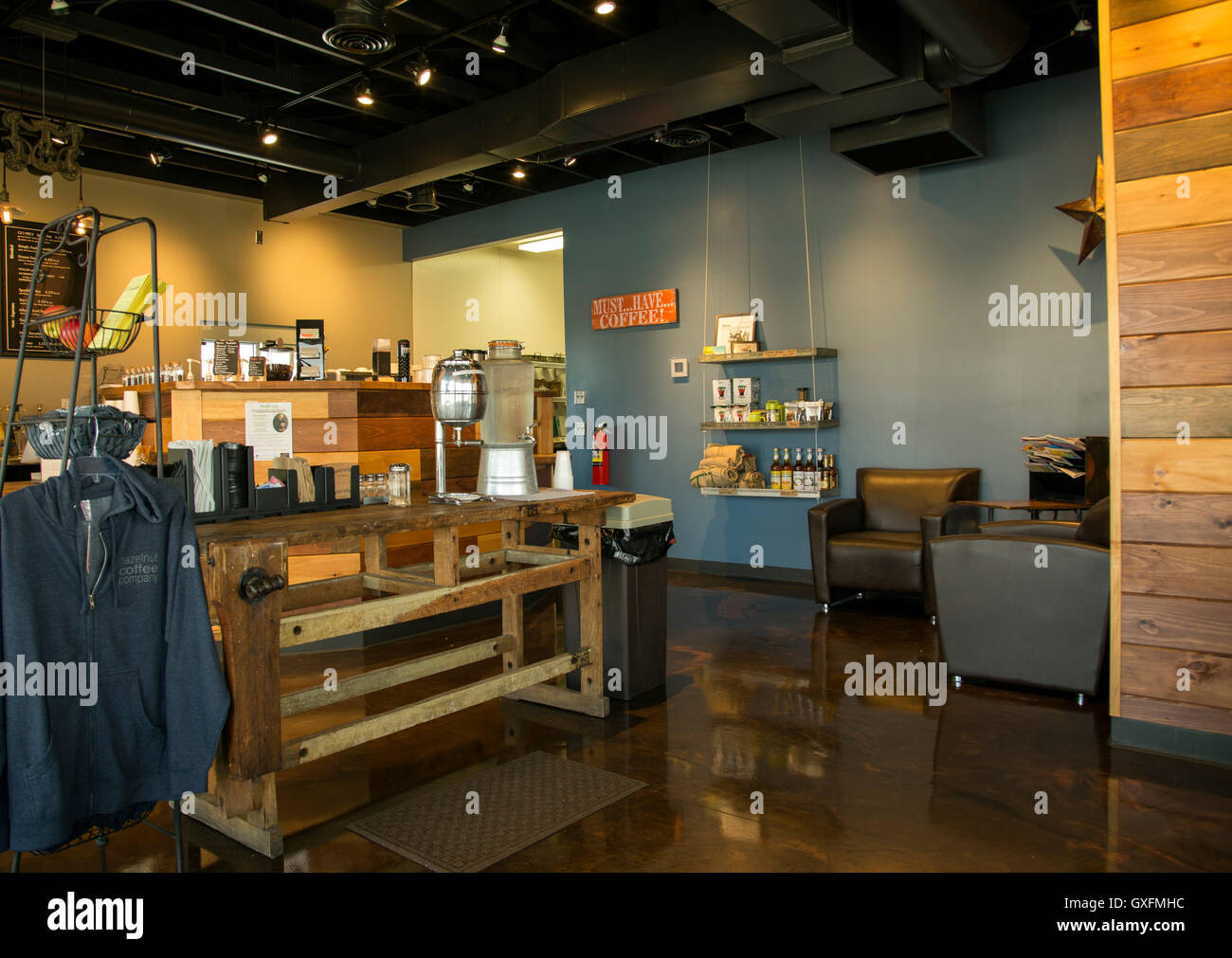 Inside of coffee shop, Midwest USA Stock Photo - Alamy