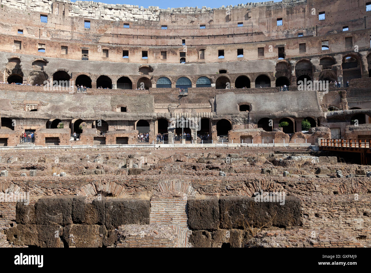 Inside Colosseum upper levels Stock Photo - Alamy
