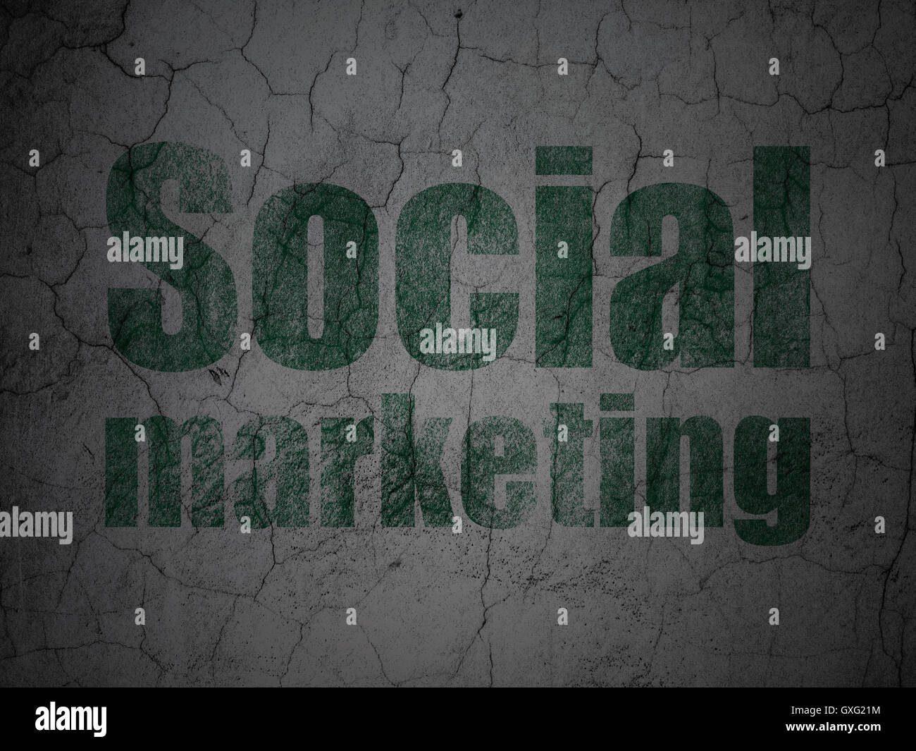 Advertising concept: Social Marketing on grunge wall background Stock ...