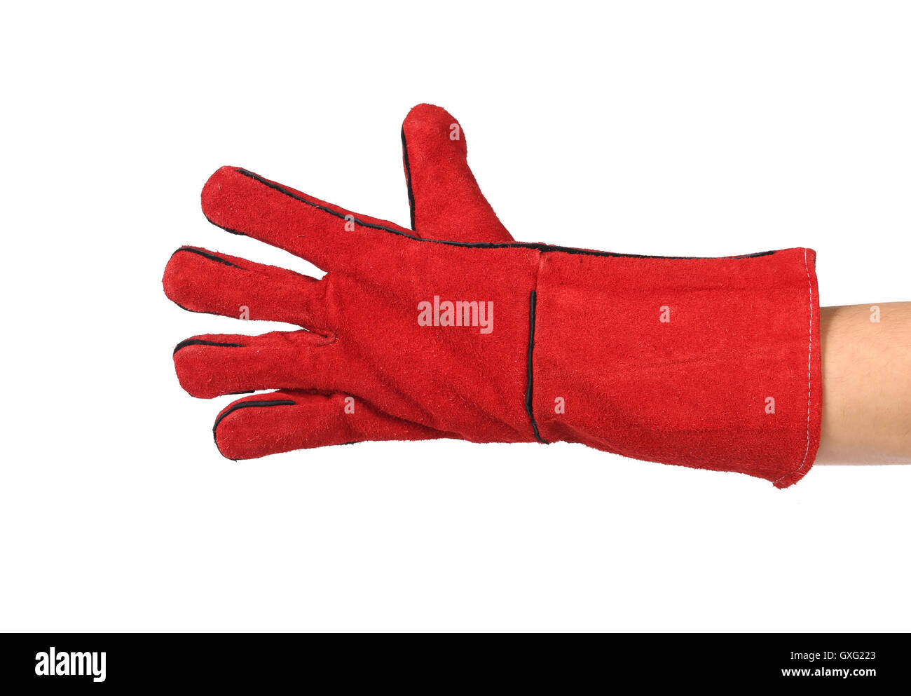 Heavy-duty red glove Stock Photo - Alamy