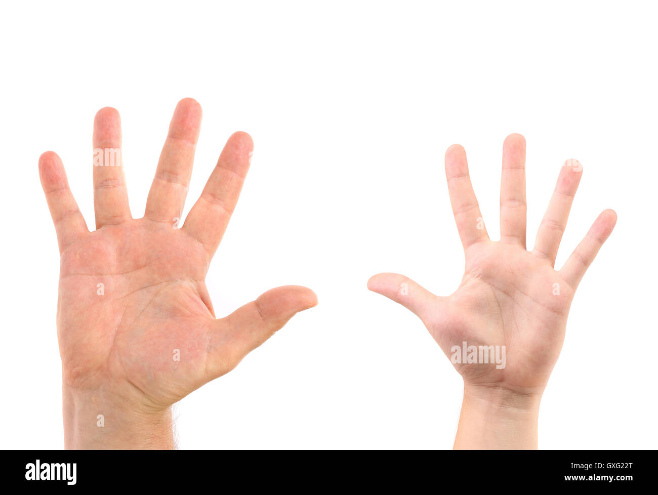 Two hands isolated on white Stock Photo - Alamy