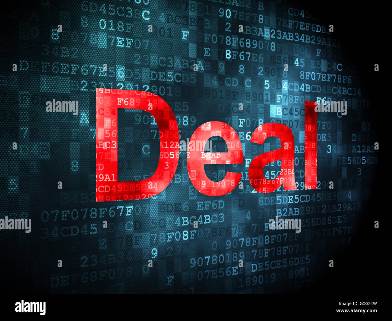 Finance concept: Deal on digital background Stock Photo - Alamy