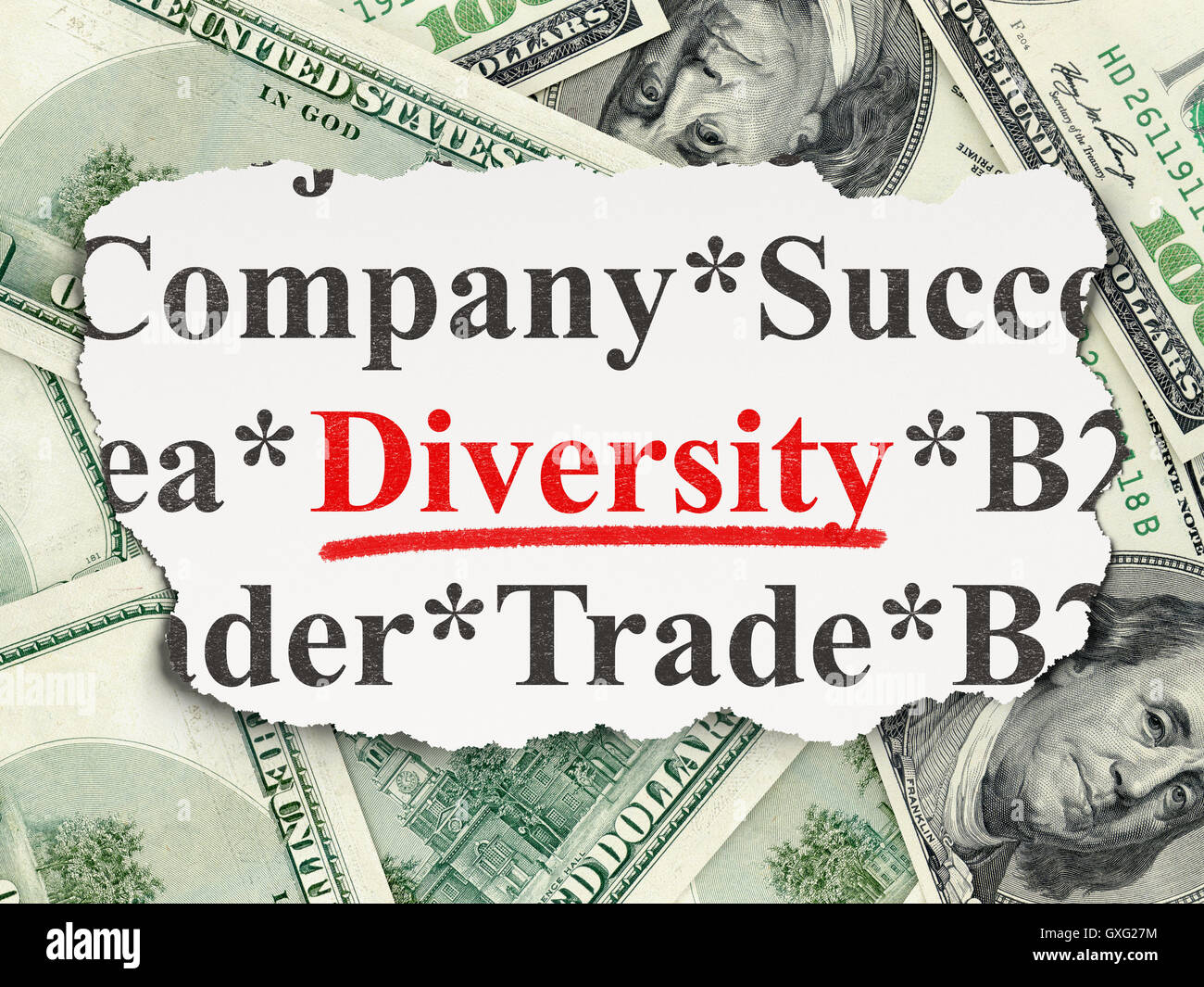 Business concept: Diversity on Money background Stock Photo - Alamy