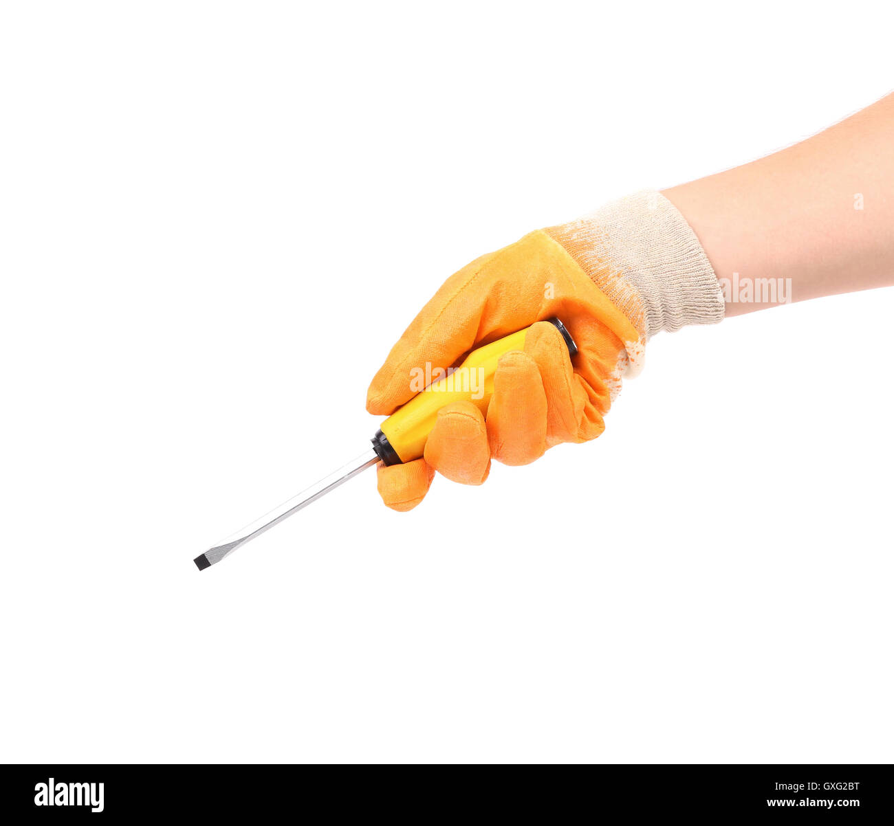 Hand holding screwdriver Stock Photo - Alamy