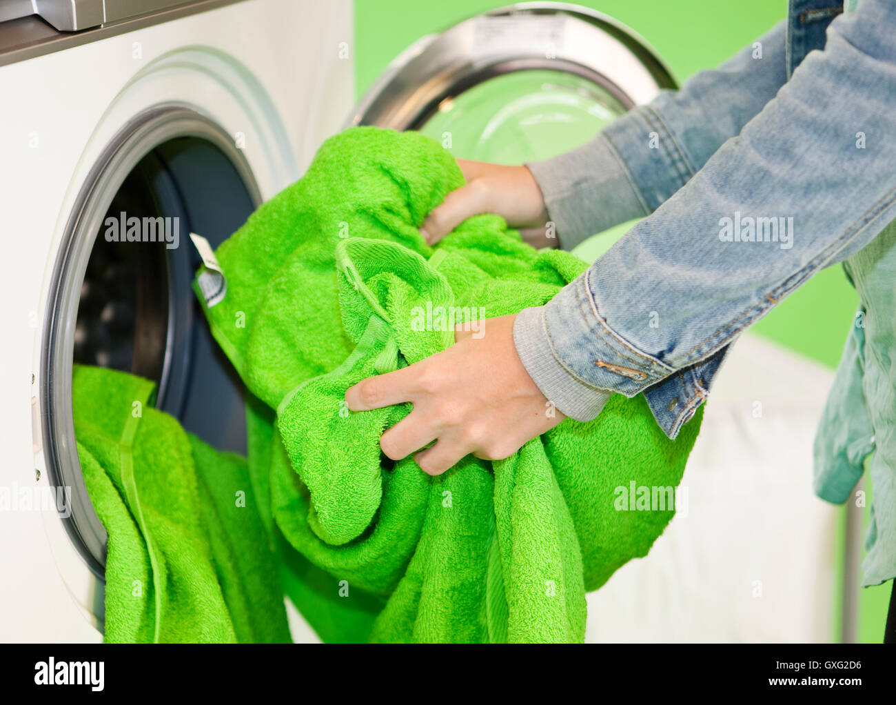 Doing the Laundry Stock Photo - Alamy