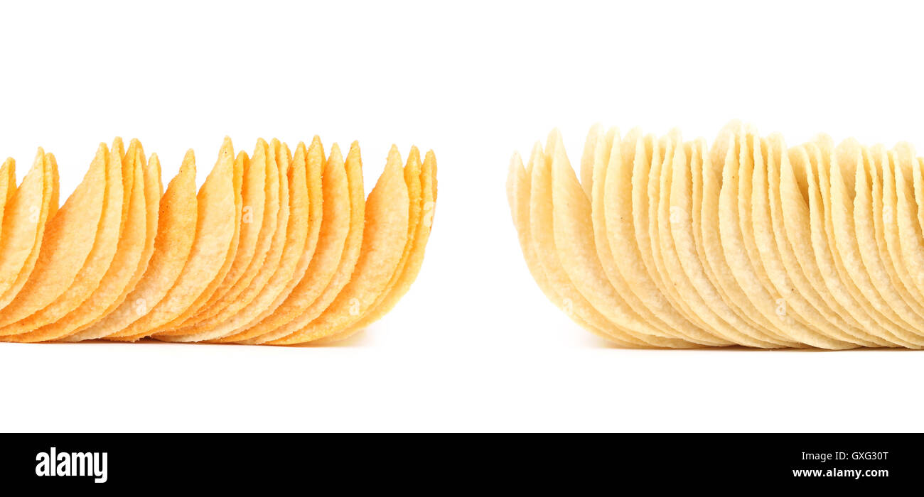Potato chips. Dark and light. Frame Stock Photo - Alamy