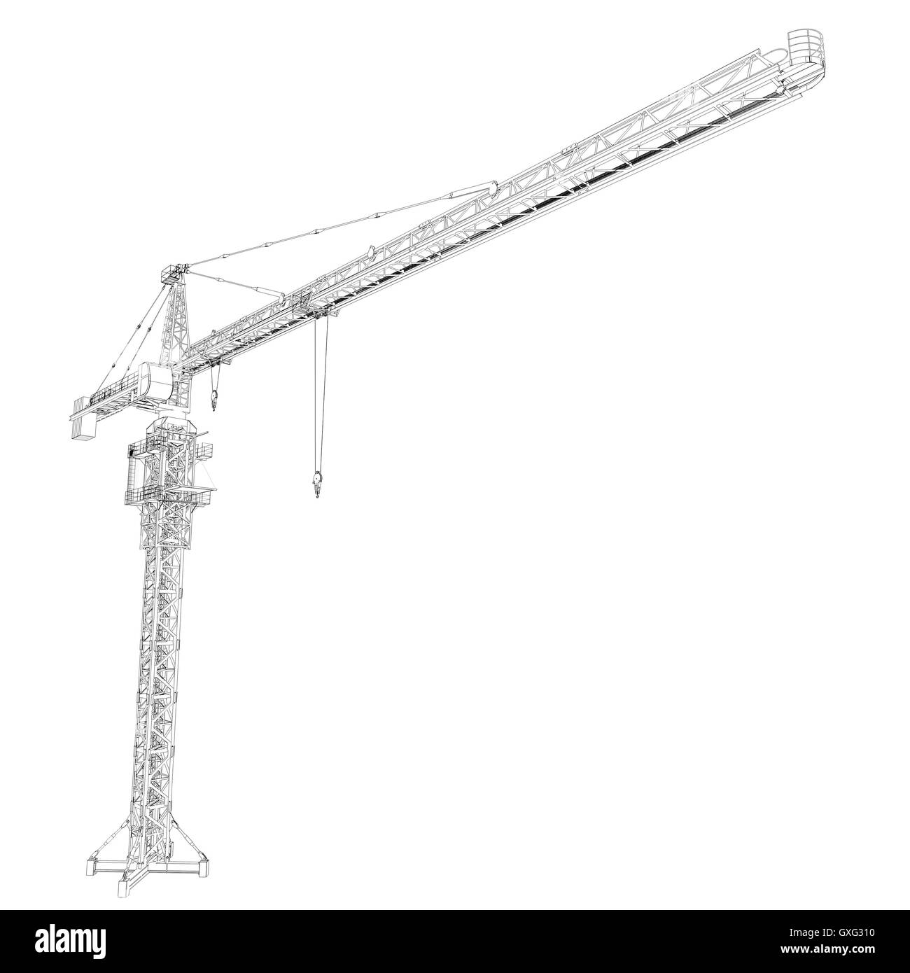 Wire frame tower crane Stock Photo - Alamy