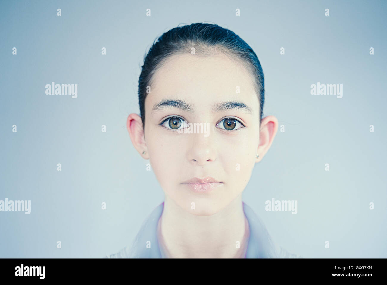 Face of wide-eyed Mixed Race girl Stock Photo - Alamy