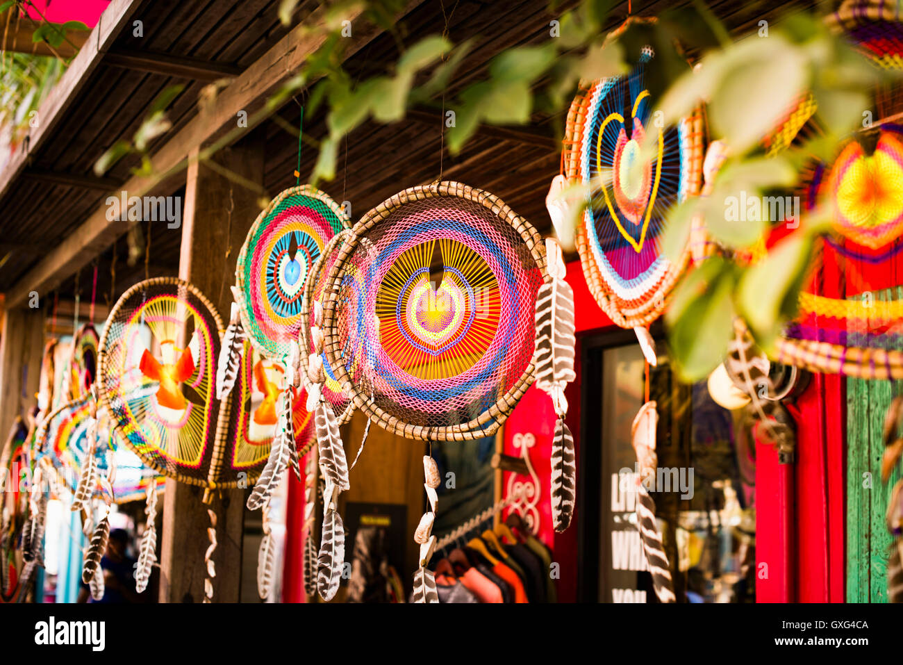 Dream catchers hanging outdoors Stock Photo - Alamy