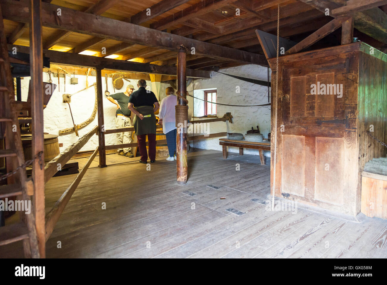 Inside a flour mill at St Fagans, Cardiff, Wales Stock Photo - Alamy
